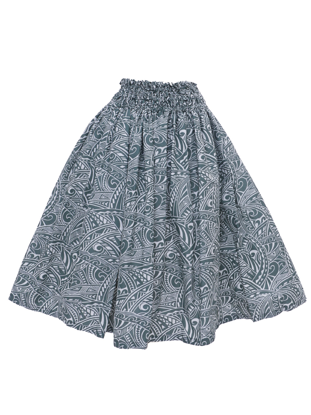 Ka Makani - Tribal Tattoo Sage Poly Cotton Hula Pau Skirt / 3 Bands ...